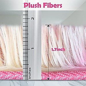 Adhiqt Ultra Soft Fluffy Area Rug, 2.3' x 3', Rainbow Heart, for Entrance Bedroom Dining Table Livingroom, Fluffy Shag Fuzzy Soft Non-Slip Washable Rug