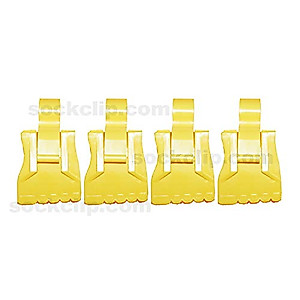 The Amazing Sock Clip Sock Holder, 32 Clips, Yellow, Made in U.S.A.
