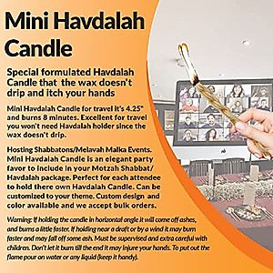 Never-DRIP Havdalah Candle - Dripless and Smokeless Beeswax Havdalah Candle - Handmade Twisted Shabbat Candles, Mini Havdalah Candle for Travel and Jewish Gifts - 4.5" - Burns 8 Minutes - 2 Pack