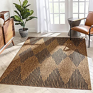 Well Woven Kaila Natural Color Indoor/Outdoor Tribal Diamonds (5'3" x 7'3") Area Rug