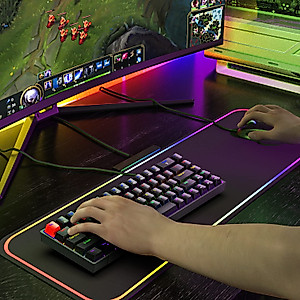 TEWELL 68 Keys Wired Compact Mechanical Gaming Keyboard with Audible Click Sound Blue Switches, Rainbow Backlit Portable Computer Keyboard for Windows Gaming PC