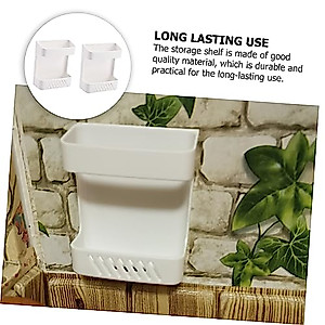 PRETYZOOM 3pcs Tool Holder White Storage Shelves Self Adhesive Remote Control Holders Wall-Mounted Phone Holder Household Wall Storage Rack Household Wall Storage -Mounted Rack Abs