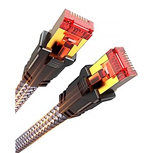 Snowkids Cat 8 Ethernet Cable 15 ft, High Speed Gaming 40Gbps 2000Mhz S/FTP, Network Cord with RJ45 Internet Connector for TV/Computer/Modem/Router/PS5, LAN Cable Shielded in Wall Indoor & Outdoor