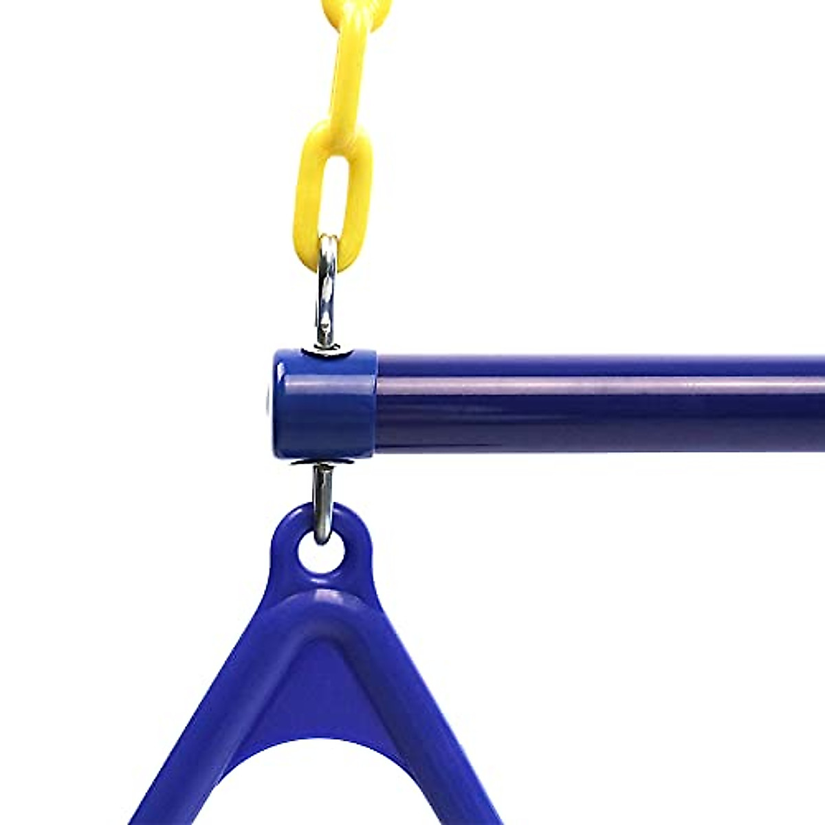17.6" Monkey Bars for Kids Swing Set Accessories Outdoor - Trapeze Swing Bar for Playground Accessories with 48" Coated Chains 2 Snap Hooks - Hanging bar for Kids Jungle Gym Accessories (Blue)