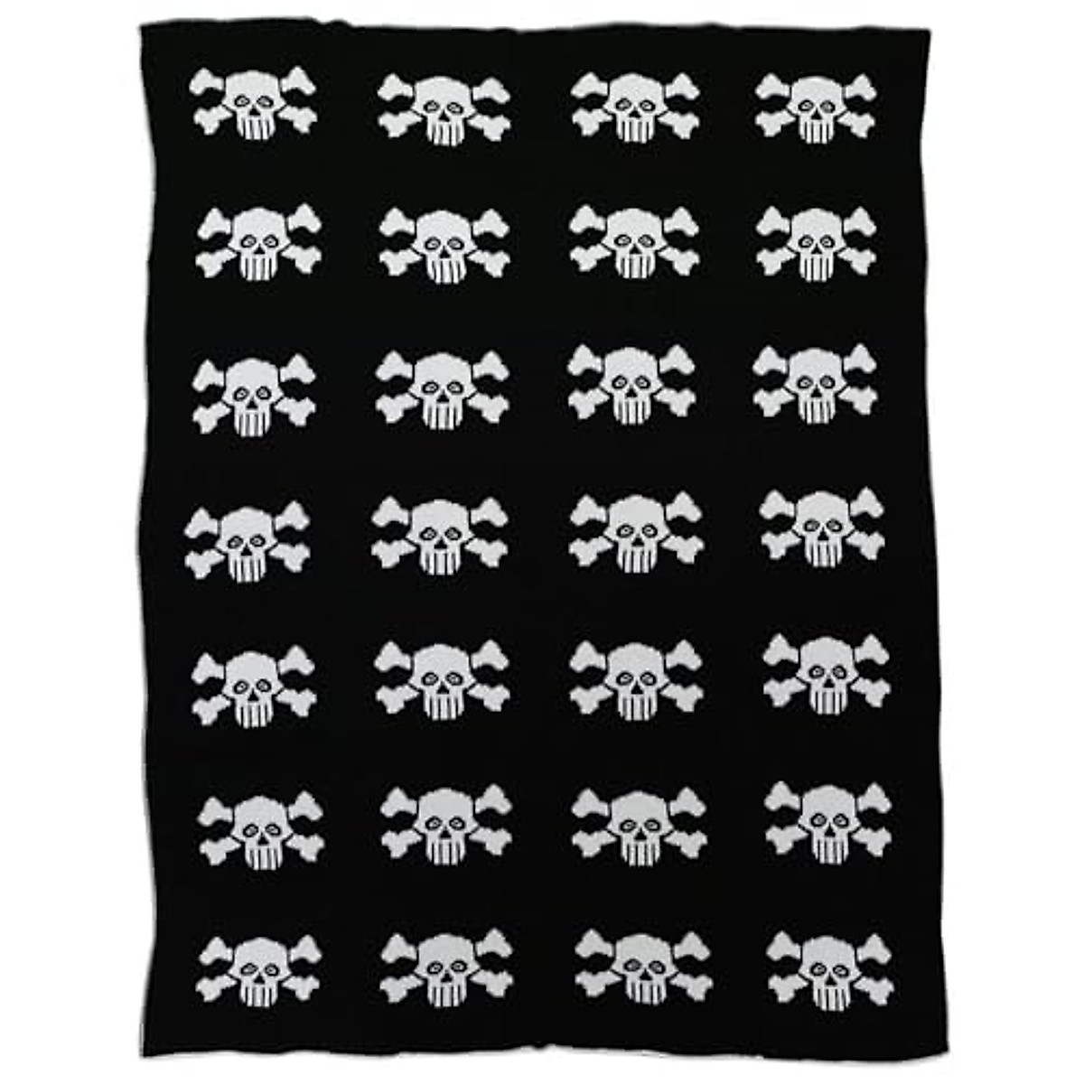 Brandream Throw Blanket Baby Crib Blankets Black and White Designer Pirate Blankets Scull Pattern Decorative Soft Blanket for Couch 35 by 43 Inch