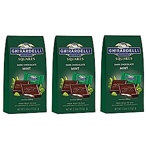 Ghirardelli, Dark Chocolate Mint Filled Squares, 5.32oz (Pack of 3)