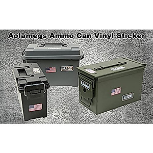 Aolamegs Ammo Can Vinyl Sticker Set Decal Label for Cans Cases Boxes .22 .223 .308 9MM .380 .45 5.56 7.62 12GA 300BLK (Choose Your Version）Black (80 Pack/16 Varieties (3 PCS USA FLAG STICKERS))