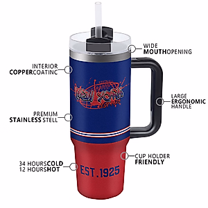 New-York 30 oz Tumbler with Handle and Straw,Car cup,Coffee Mug,100% Leakproof Insulated Tumbler with Lid and Straw,Made of Stainless Steel,Cup Holder Friendly Base,Classic Collection Gifts for Fans