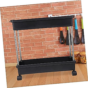 GRIRIW Shelf l Brackets Heavy Duty Heavy Duty Storage Shelves Plastic Stand Adjustable Shelving Kitchen Rolling cart Rolling Utility cart Storage Cart Floor Toiletries Stand Office Tray