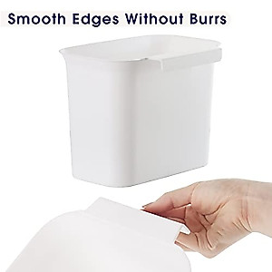 kubvici Small Kitchen Trash Can Mini Hanging Garbage Can, 1.3 Gallon 2 Pack Hanging Trash Cans Tiny Garbage Bin Container Wastebasket Waste Basket for Cabinet Door Drawers, White