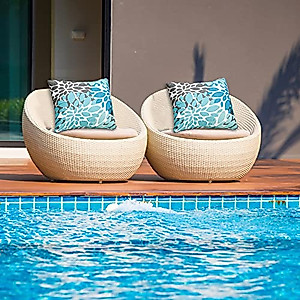 JMGBird Outdoor Pillows Waterproof Set of 2 Outdoor Throw Pillows with Insert Included 18×18 Inch Outdoor Pillows for Patio Furniture