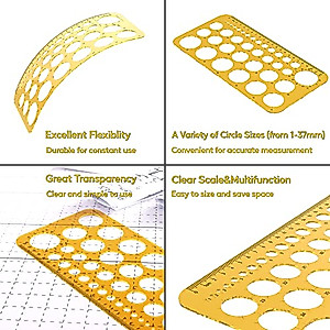 RZDEAL Circle Round Stencil Template Artist Design Drawing Aid Tool (Diameter from 1 mm to 37 mm)