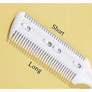 ALAZCO Combo Set, White Plastic Personal Double Edge Razor Comb Hair Beard Bikini Trimmer and Mini 3-Razor Black Plastic Manual Trimming Comes with 12 Extra Blades