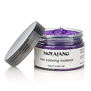 Natural Purple Hair Wax,EFLY 4.23 oz-Disposable Purple Ash DIY Hairstyle Colors Hair Wax, for Party Cosplay Easy Cleaning (1, Purple)