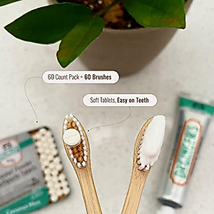 Dr. Ginger's White Charcoal Toothpaste Tablets, Eco-Friendly Travel Chewable Tabs for Whitening, Fresh Breath, & Gum Support, Enamel-Safe, Coconut Mint Flavor, Fluoride-Free 0.75oz Tin, 60 Tablets