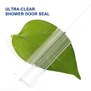EAISMON Frameless Shower Door Seal for 3/8" Thick Glass, 2 Pack x 78" U Glass Shower Door Side Seal Strip Bottom Seal Door Sweep, Ultra-Clear Polycarbonate, Stop Shower Leaks Create a Water Barrier