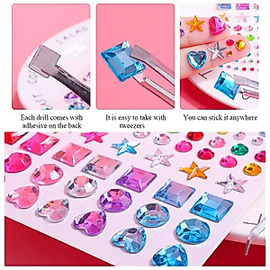 Face Jewels Gems Stick on Face Rhinestones for Makeup Body Jewels Face Crystals Eye Gems Jewels Diamonds Rhinestone Stickers for Face Eye Euphoria Makeup Taylor Gems (Hearts)
