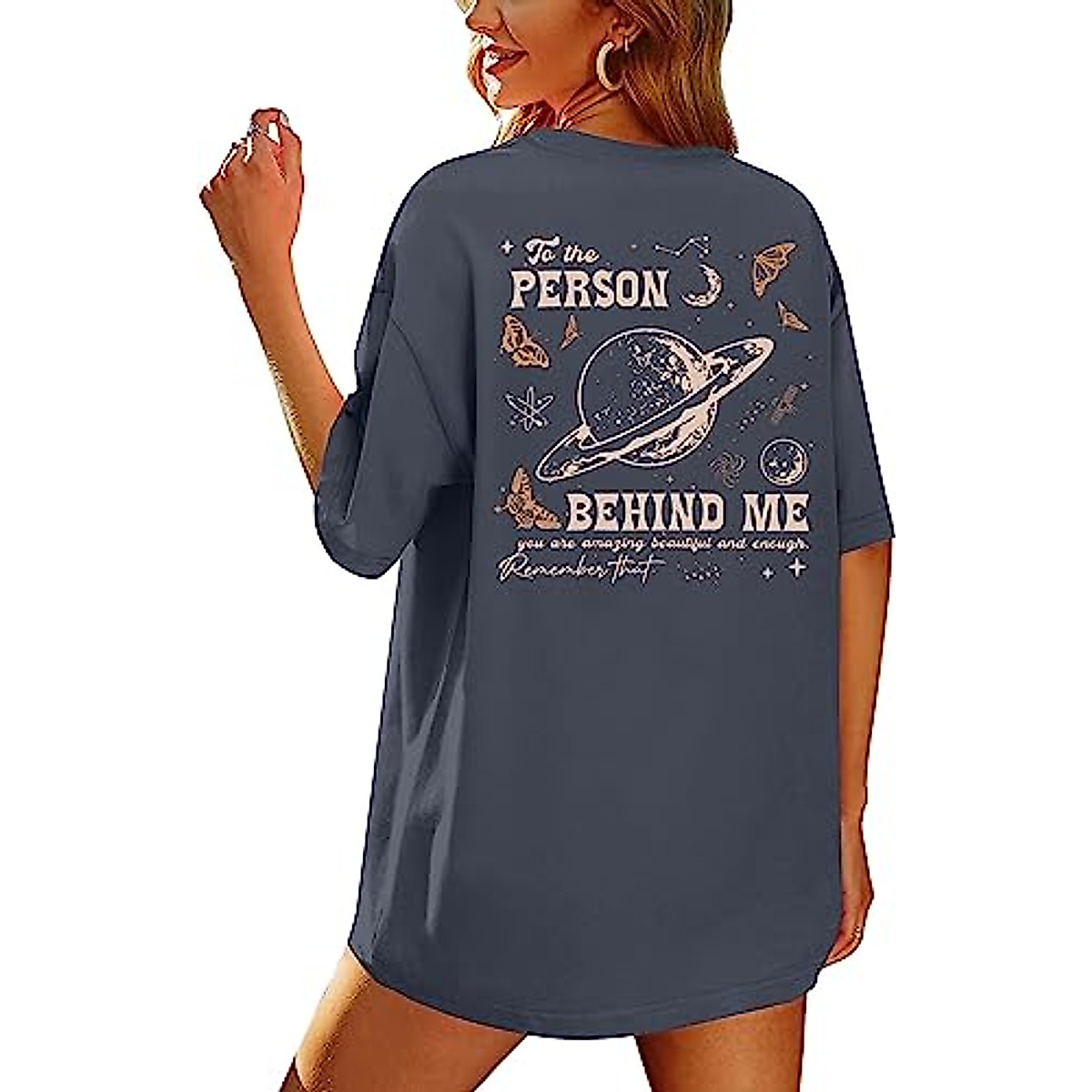 Women's Oversized T Shirts You Matter Shirt Dear Person Behind Me tee Grey