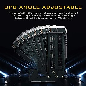 EZDIY-FAB Vertical Graphics Card Holder Bracket Support with Multi-Angle,GPU Mount,Video Card VGA Support Kit with PCIE3.0 Riser Cable- Black