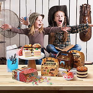 Sepamoon 24 Packs Western Party Favors Cowboy Goodie Treat Boxes Wild West Party Favors Gift Boxes Western Candy Boxes for Kids Baby Shower Western Cowboy Themed Birthday Party Decorations, 3 Designs