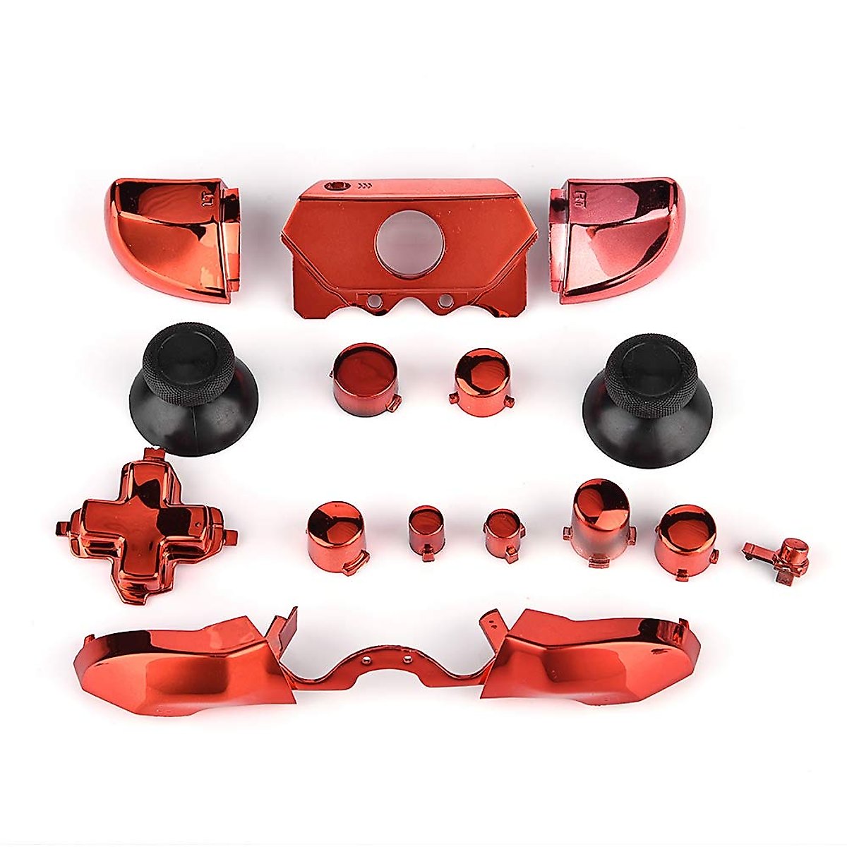 Controller Mods, Thumbsticks ABXY Buttons Replacement Parts for Microsoft One One S X Controller(Red)