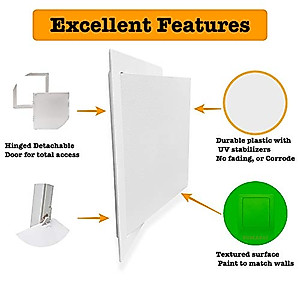 SUMASAI Plumbing Access Panel Access Panel 12 x 12 inch Access Door with Removable Hinged Door Reinforced Durable Plastic Drywall Access Panel
