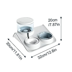 YMINA Dogs Water Dispenser Water Bowl for Dogs Automatic Cat Feeder Self Dispensing Pet Waterer Automatic Gravity Dog Cat Waterer Travel Supply Feeder and Water Dispense (1.8, Grey)