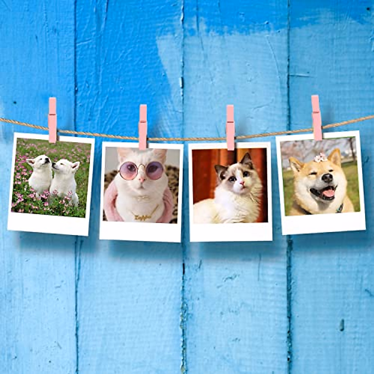 KIMOBER 1.77Inch Wooden Clothespins,Pink Craft Wood Clothes Pins Pegs Clips for Hanging Photos,Paper Crafts,100PCS