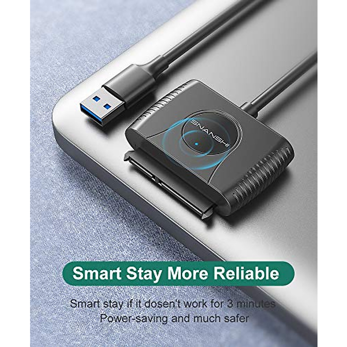 SNANSHI SATA to USB 3.0 Adapter USB to SATA Adapter with Power for 3.5/2.5 Inch HDD/SSD with 12V/2A Power Adapter