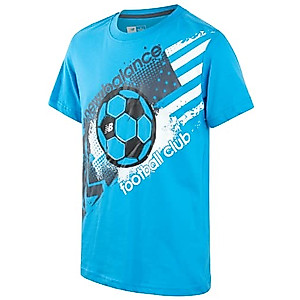 New Balance Boys' Active Shorts Set - 4 Piece Short Sleeve T-Shirt and Gym Shorts (8-20), Size 10, Sky/White