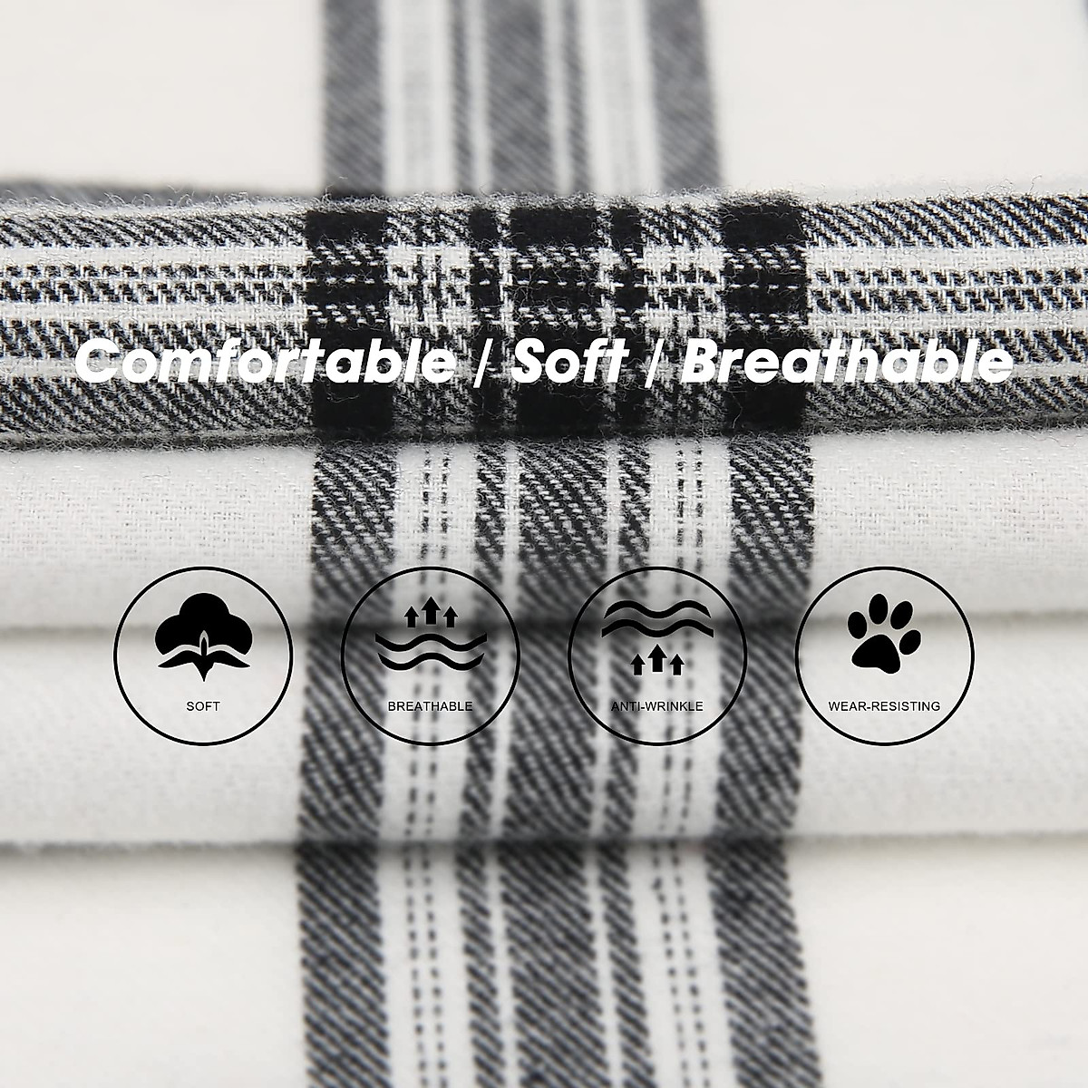 Men's Button Down Plaid Flannel Casual Shirts Brushed Regular Fit Long Sleeve Shirts Yellow Black Plaid Large