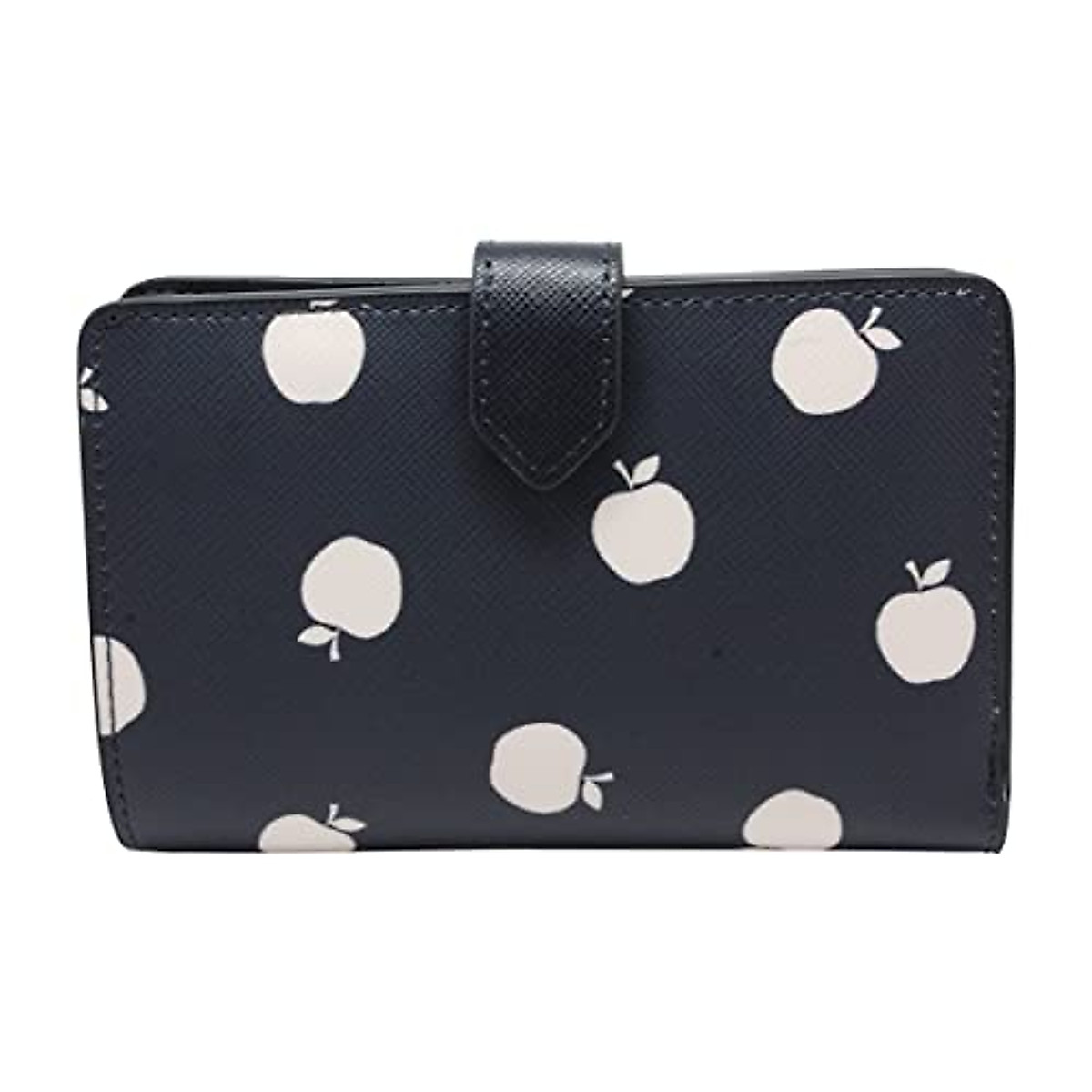 Kate Spade Staci Medium White Apple Compartment Bifold Wallet Blazer Blue Multi