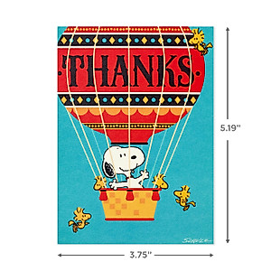Hallmark Peanuts Thank You Cards, Snoopy in Hot Air Balloon (20 Cards with Envelopes)