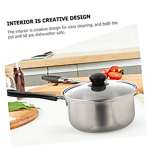 SHOWERORO 1Set Stainless Steel Handheld Soup Pot Stovetop Cooking Pot for Milk and Soup Heating Kitchen Essentials and Easy to Use
