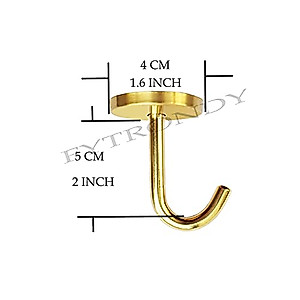 FYTRONDY Golden Edition Stainless Steel Screws Mount Ceiling Hooks, Coat Hanger (2 INCH, 4 Pack)