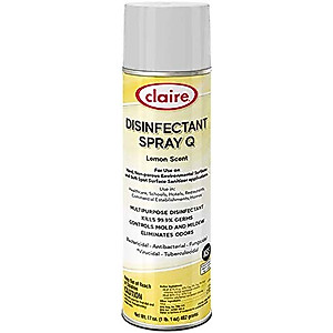 Claire Disinfectant Spray Q, Colorless, Lemon Scent, 17 Fl Oz