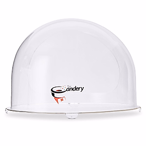 Candery Commercial Cotton Candy Machine Cover - Clear Plastic Bubble Dome Hood with Rubber Grips - Candy Floss Maker Shield - 20.5” Diameter Universal Fit