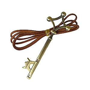 Anime Eren Jeager Basement Key Pendant Necklace Bronze Metal Leather Cosplay Gift for Anime Fans (Bronze)