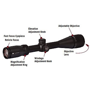 Vortex Optics Crossfire II 6-18x44 Adjustable Objective, Second Focal Plane, 1-inch Tube Riflescopes - V-Plex Reticle