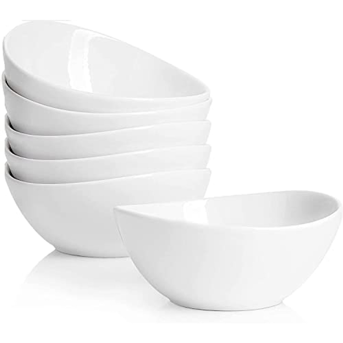 Taeochiy 10 Ounce Small Bowls, Ceramic Dessert Bowls for Cereal, Soup, Ice Cream, Small Serving Bowls Set for Kitchen, Set of 6, White