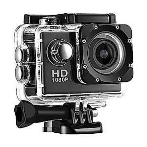 KOVOSCJ Sports Action Camera Sports Camera Mini DV Outdoor Waterproof Video Camera 2.0 Inch Sports Camera for Vlog Recording (Color : Black, Size : Medium)