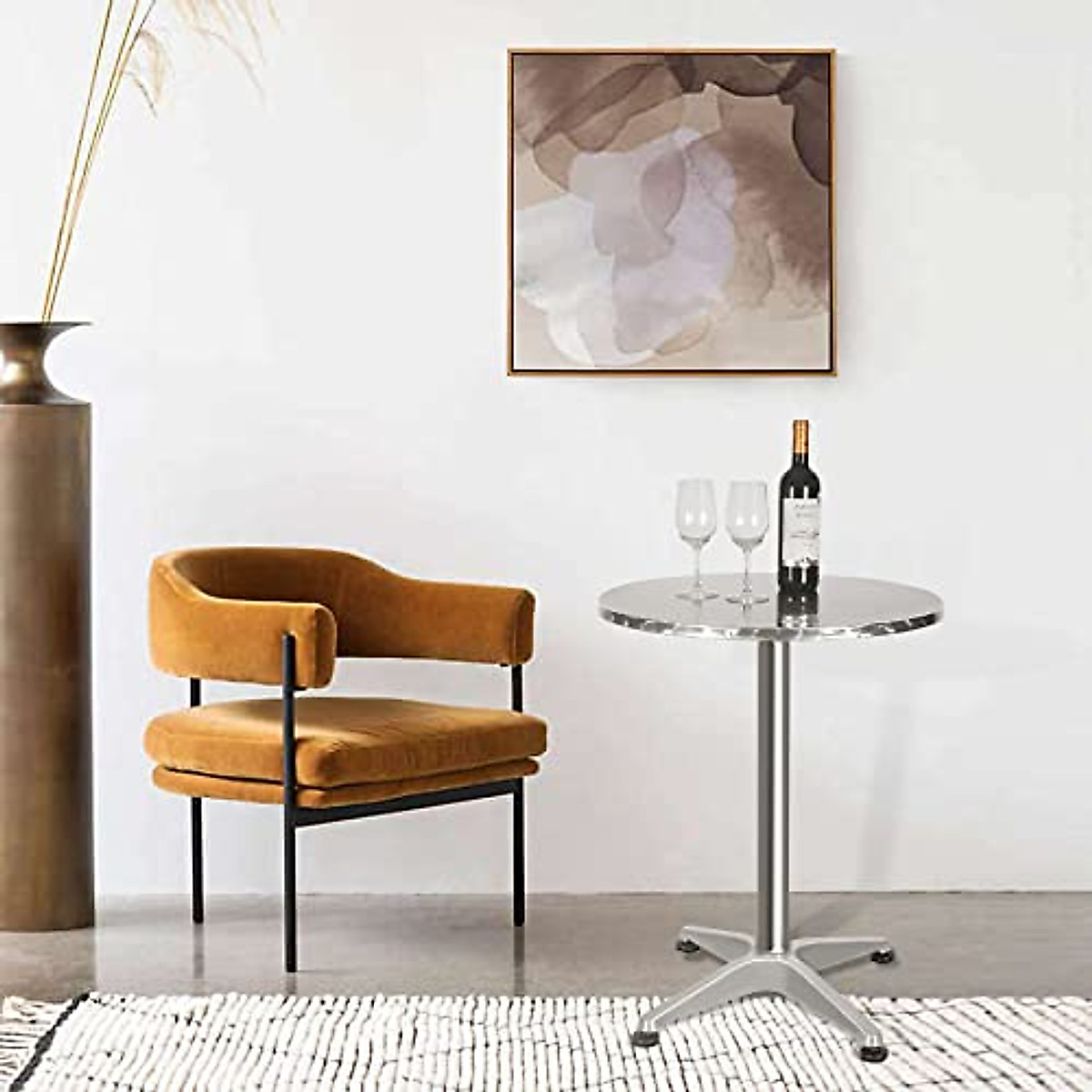 REDCAMP 24 inch Round Top Aluminum Bar Table with Flip-Up Top, Cocktail Table Bistro Pub Table for Parties Restaurant, 45" and 29.5" Two Height Adjustable