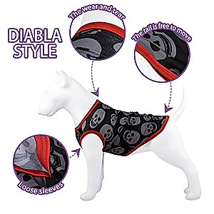 Hozz 2 Pack Dog Cute T Shirts for Small Dogs Durable Polyester Summer Clothes no Shrink Fashion Skull S