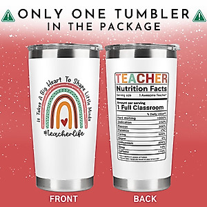 SUCHAGIFT Teacher Appreciation Gifts - Teacher Gifts for Women - Teachers Appreciation Week, Back To School, Birthday Gift - Thank You Gift Ideas for Teachers Women Daycare - 20 Oz White Tumbler