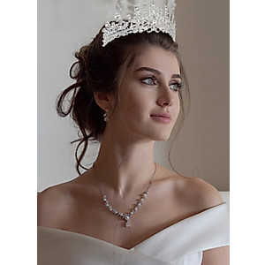 CURASA Silver Tiara and Crowns for Women Crystal Queen Crown, Wedding Tiaras for Bride Princess Crown for Little Girls Headpiece for Bridal Birthday Party Prom Halloween Pageant