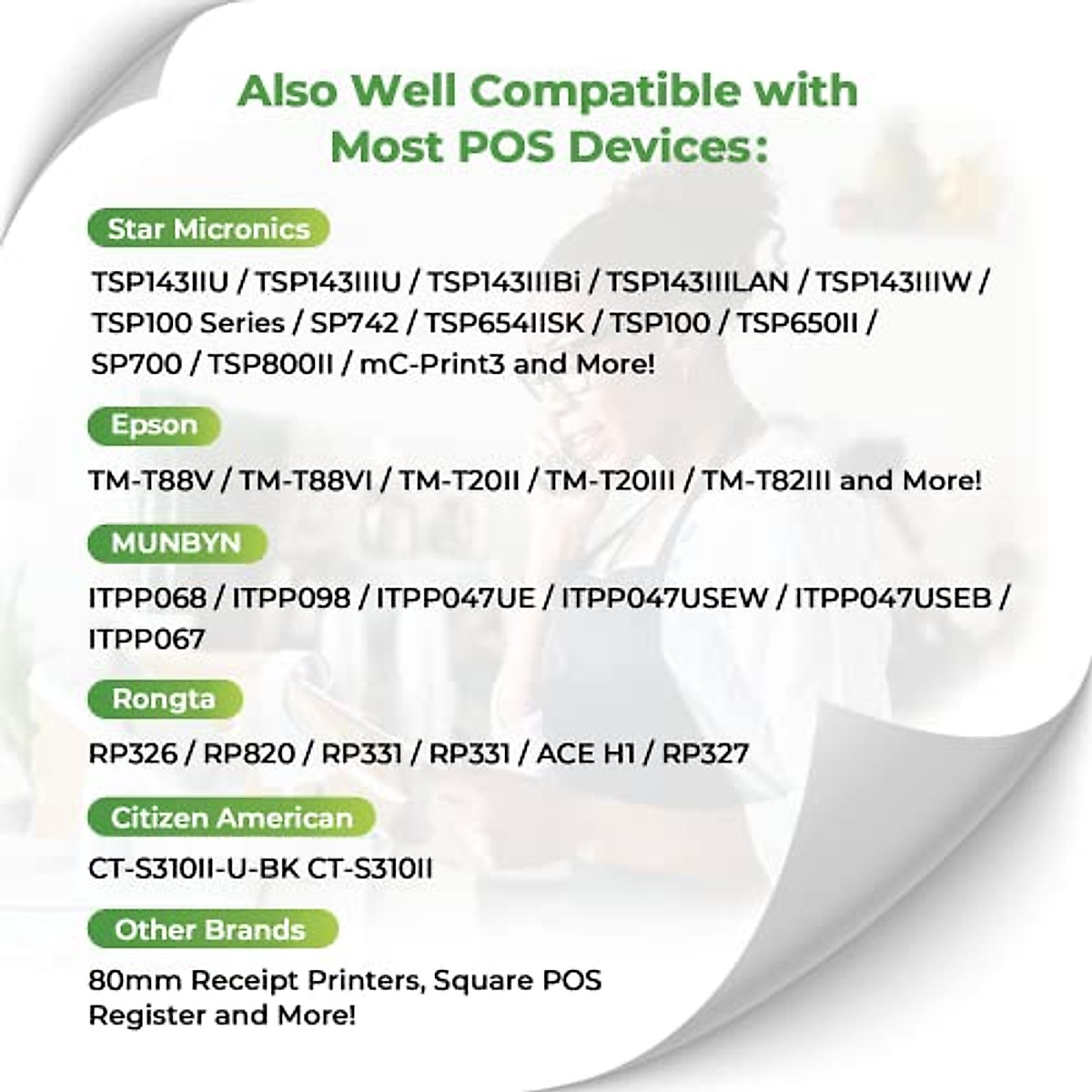 MUNBYN P047 Bluetooth Receipt Printer | Fast 80mm POS