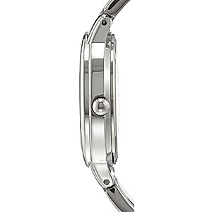 Anne Klein Women's Japanese Quartz Dress Watch with Metal Strap, Silver, 14 (Model: AK/2627BKSV)