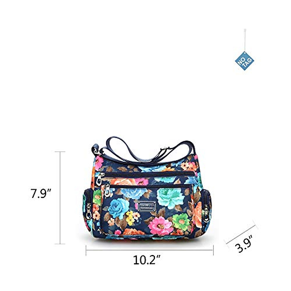 NOTAG Crossbody Bags for Women Nylon Shoulder Bag Floral Multi-Pocket Purses and Handbags (CH)