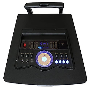 Dolphin SP-155BT Party Station 7000 Watt Standing All Purpose Portable Speaker with Dual 15 Inch Woofers and Sound Activated Blue LED Lights