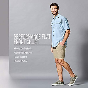 Wrangler Authentics Men's Performance Comfort Flex Flat Front Short, Galaxy Blue, 42